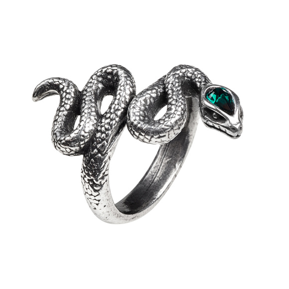 Legends | Jewelry | Snake Serpent Ring Green Swarovski Crystal Pewter ...